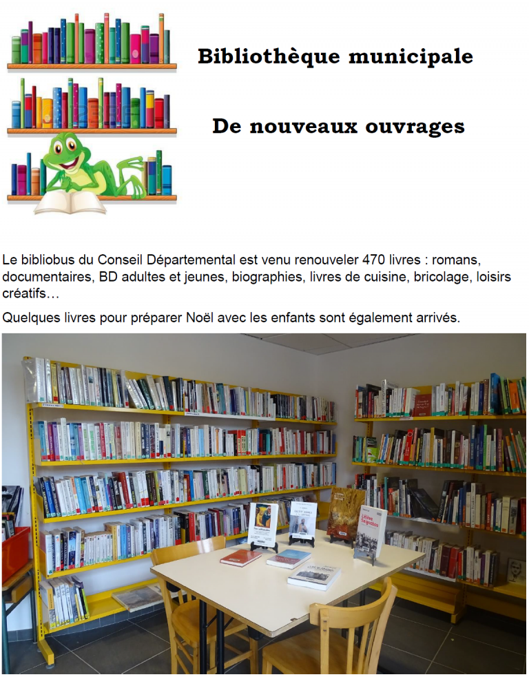Bibliothèque municipale – de nouveaux titres | Noz'infos